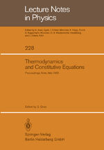 „Thermodynamics and Constitutive Equations / Lectures Given at the 2nd ...