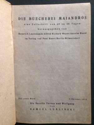 „Die Buecherei Maiandros, eine Zeitschrift von 60 zu 60 …“ – Bücher ...