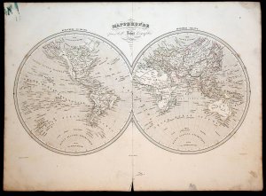 „WORLD MAP IN TWO HEMISPHERES / WELTKARTE LANDKARTE/ DUFOUR …“ – Buch ...