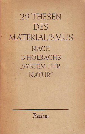„29 Thesen des Materialismus nach d'Holbachs "System der …“ – Buch Erstausgabe kaufen ...