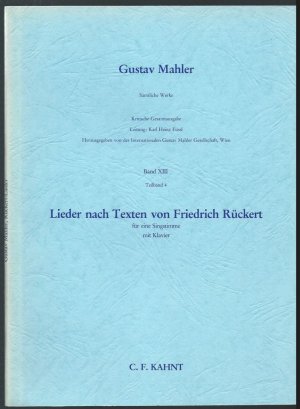 „Lieder nach Texten von Friedrich Rückert - für Singstimme …“ – Bücher ...