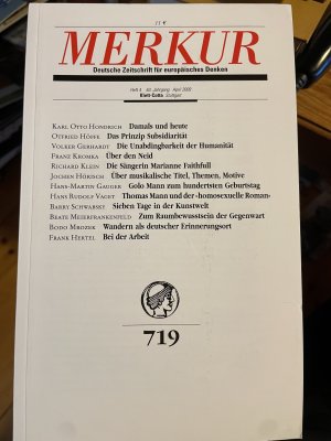 „Merkur 719 - Deutsche Zeitschrift für europäisches Denken, …“ – Bücher ...