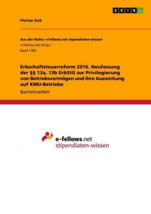 „Erbschaftsteuerreform 2016.“ (Florian Eick) – Buch antiquarisch kaufen ...