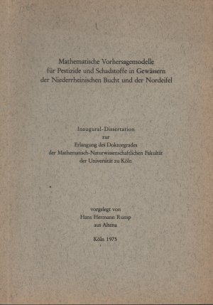 „Mathematische Vorhersagemodelle für Pestizide und ...“ – Bücher ...