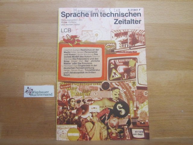„Sprache im technischen Zeitalter, Nr.“ – Bücher gebraucht ...