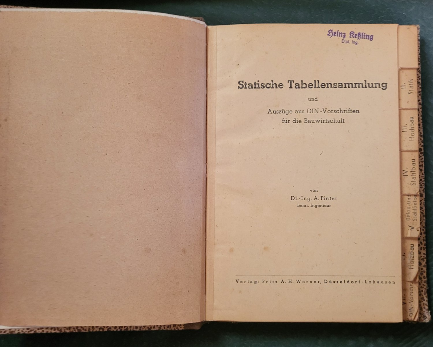 „Statische Tabellensammlung und Auszüge aus …“ – Bücher gebraucht ...