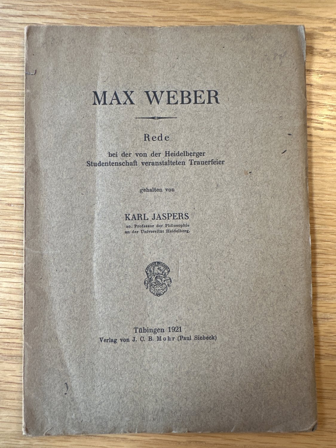 „Rede bei der von der Heidelberger Studentenschaft am Juli 1920 ...