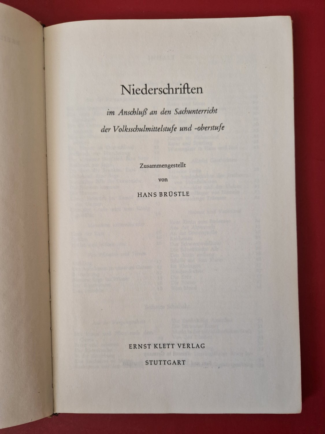„Niederschriften im Anschluss an den Sachunterricht der …“ (Hans ...