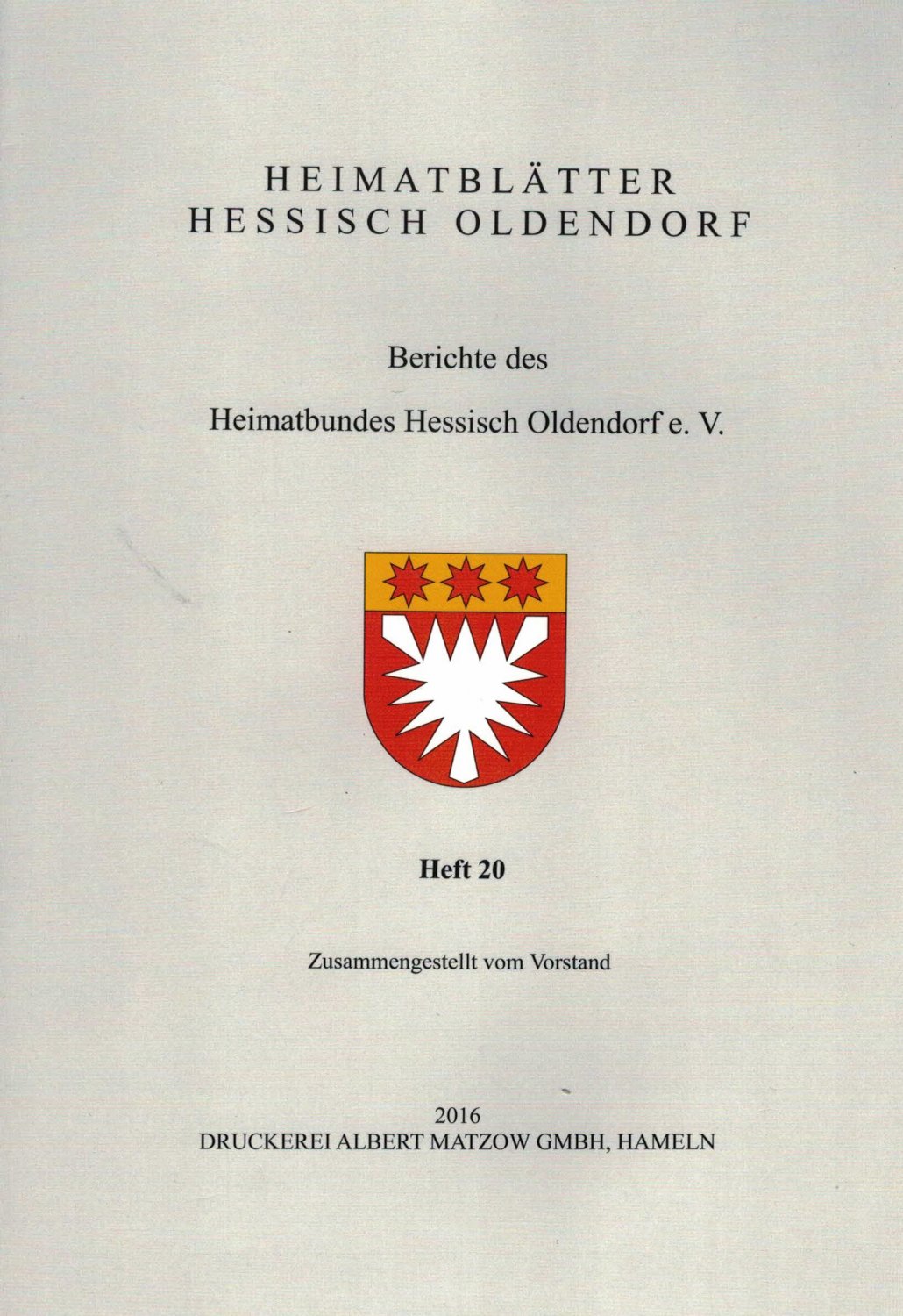 „Heimatblätter Hessisch Oldendorf Heft 20“ – Buch gebraucht kaufen ...