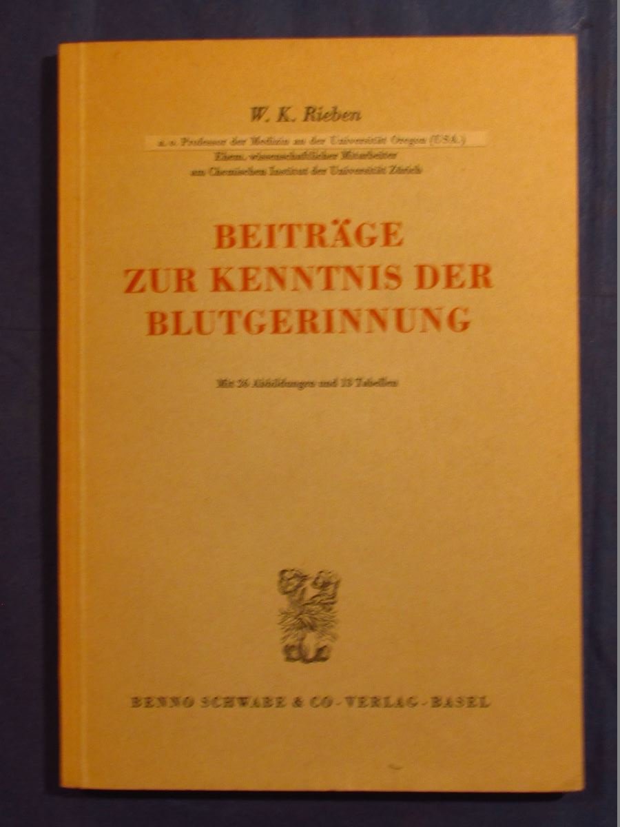 „Rieben, W. K“ – Bücher gebraucht, antiquarisch & neu kaufen