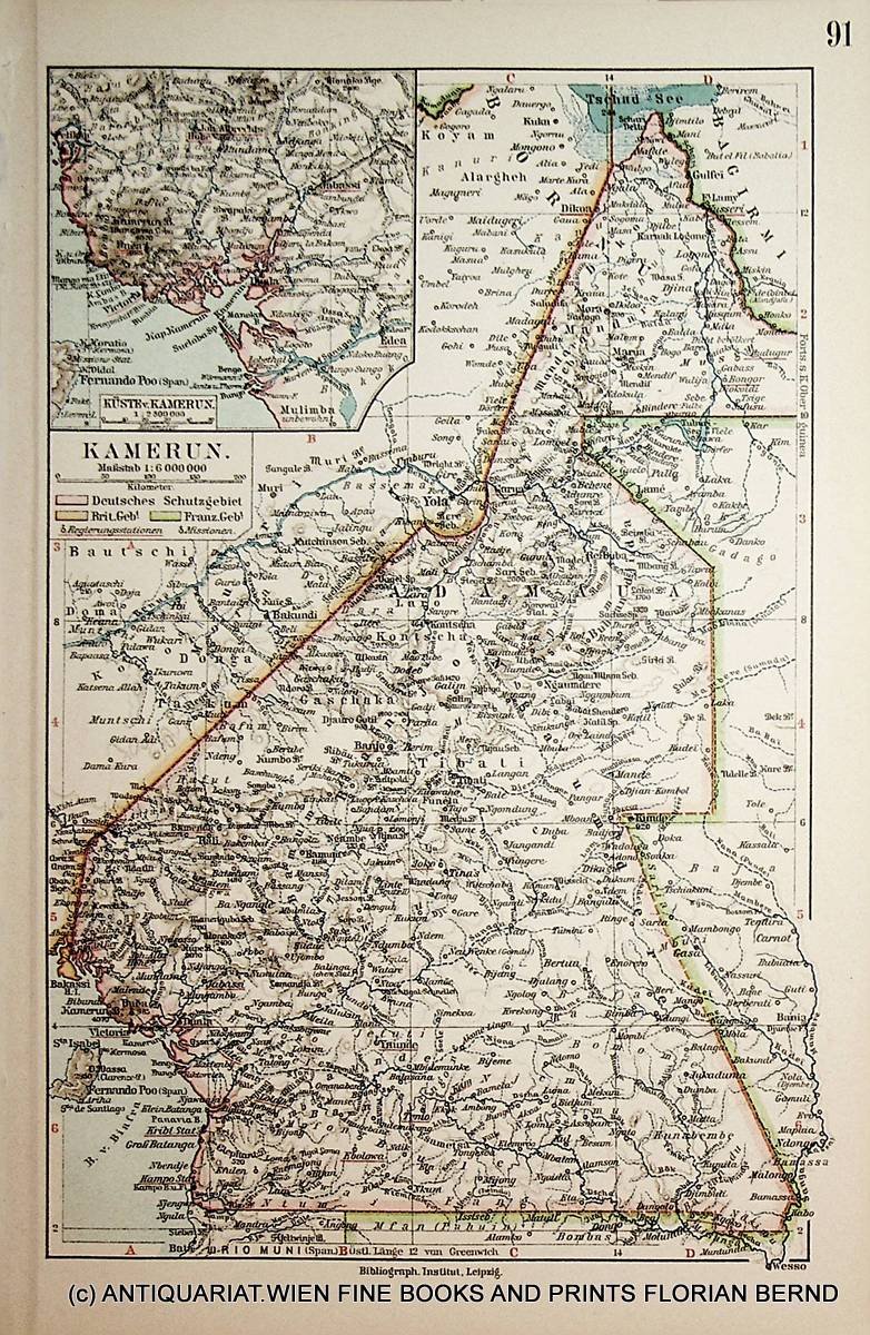 „Kamerun, German colony, map c.“ – Buch antiquarisch kaufen – A02rHZH601ZZx