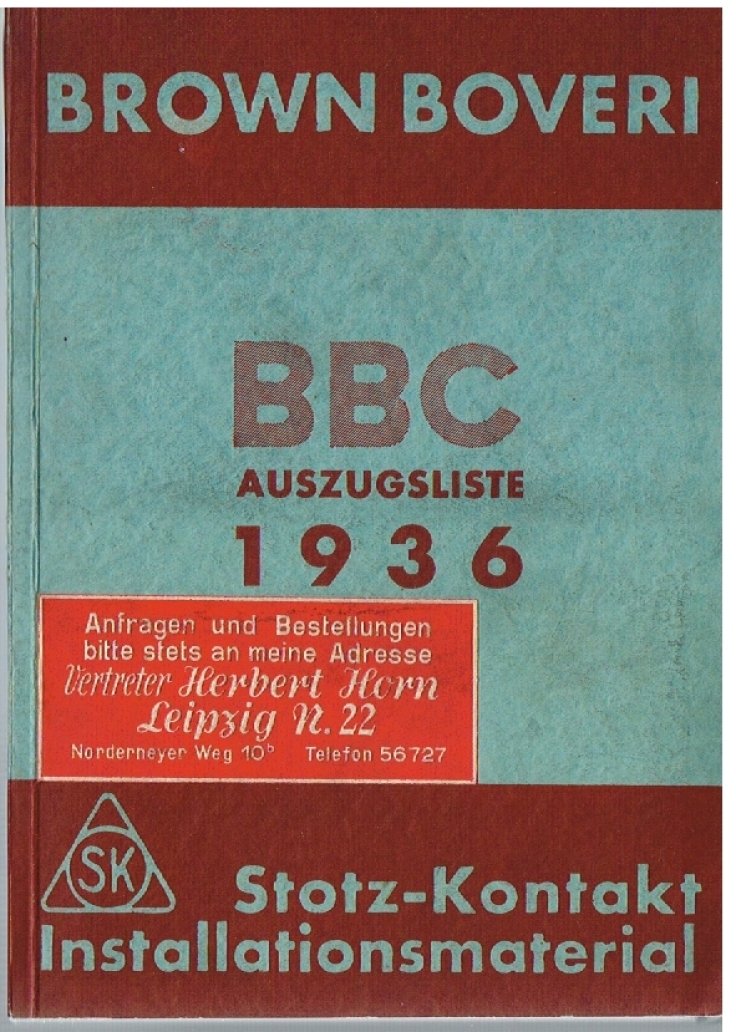 „BBC Auszugsliste 1936 Stotz-Kontakt Installationsmaterial - Brown Boveri“ – Bücher gebraucht ...