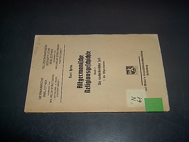 „Altgermanische Religionsgeschichte Zweiter Band Die nachrömische Zeit Teil“ – Bücher gebraucht ...