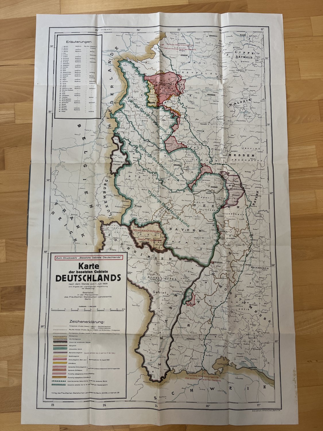 „ORIGINAL KARTE: Deutschland 1925 - Besetzte Gebiete WEST“ – Buch antiquarisch kaufen ...