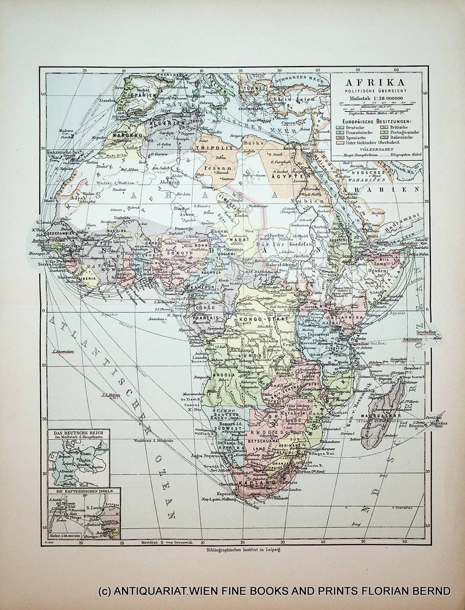 „AFRICA, map of the European colonies c.“ – Buch antiquarisch kaufen ...