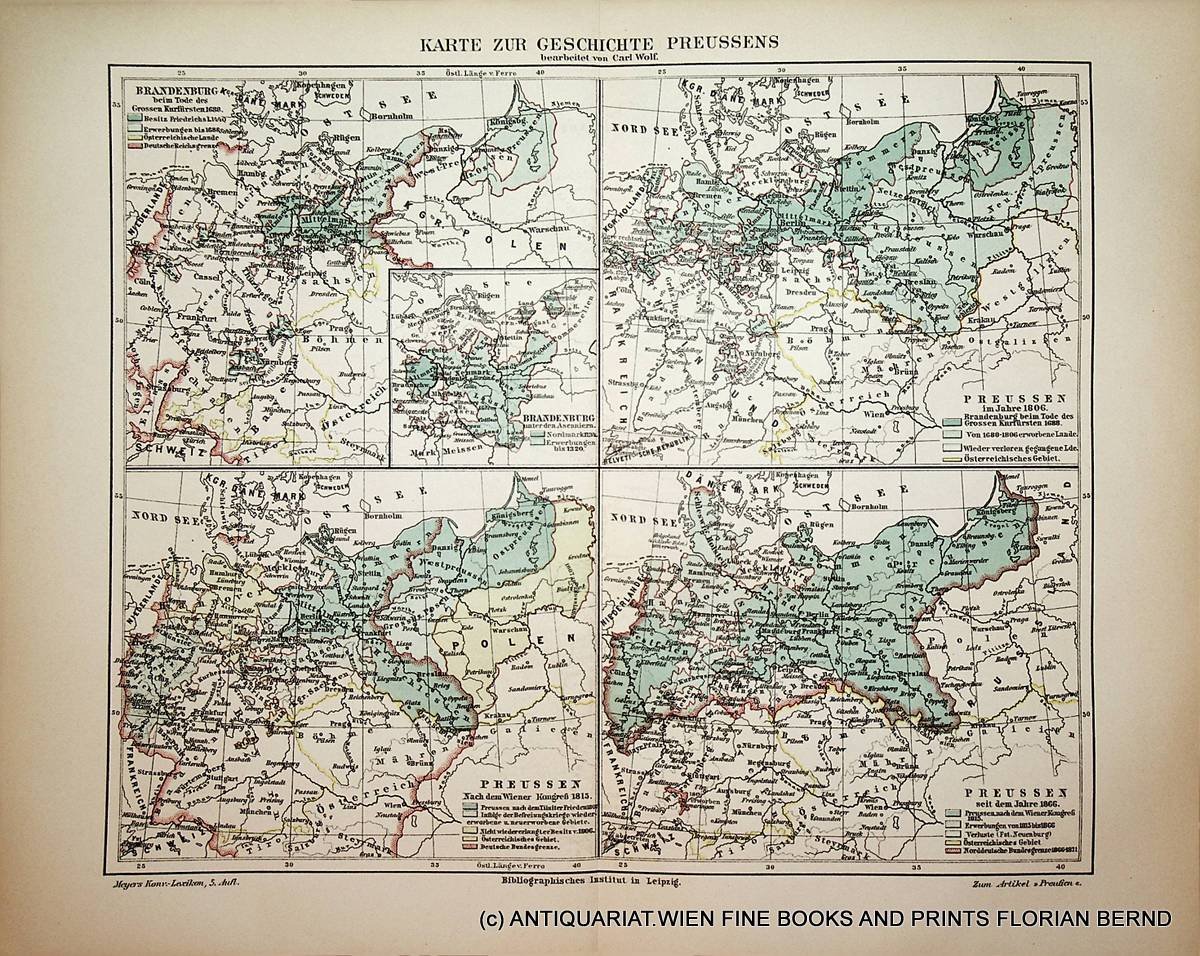 „PREUSSEN Landkarte zur Geschichte Preussens , 4 Teilkarten …“ – Buch antiquarisch kaufen ...
