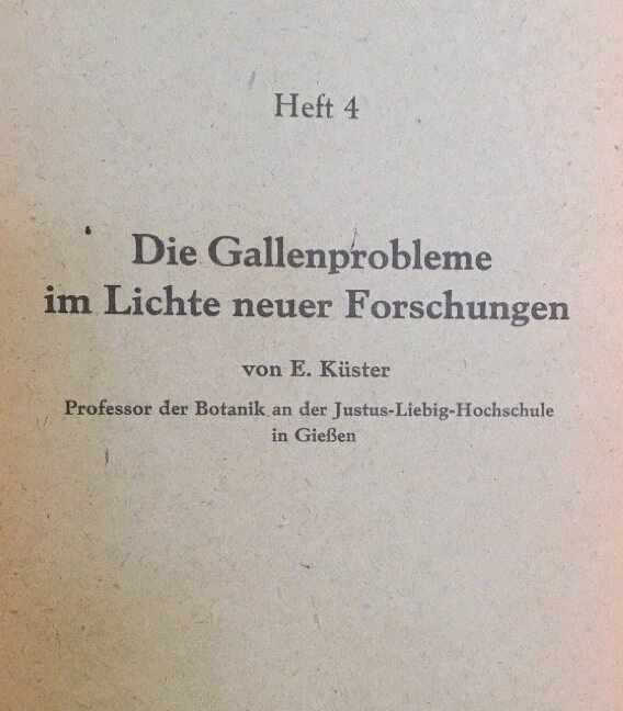 „Die Gallenprobleme im Lichte neuer Forschungen = Gießener Naturwissenschaftliche Vorträge ...