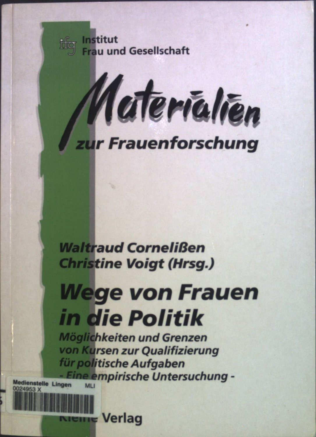 „Wege von Frauen in die Politik : Möglichkeiten und Grenzen ...