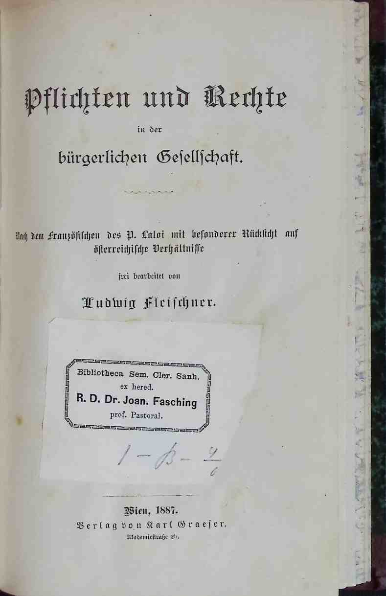 „Pflichten und Rechte in der bürgerlichen Gesellschaft.“ (Ludwig ...