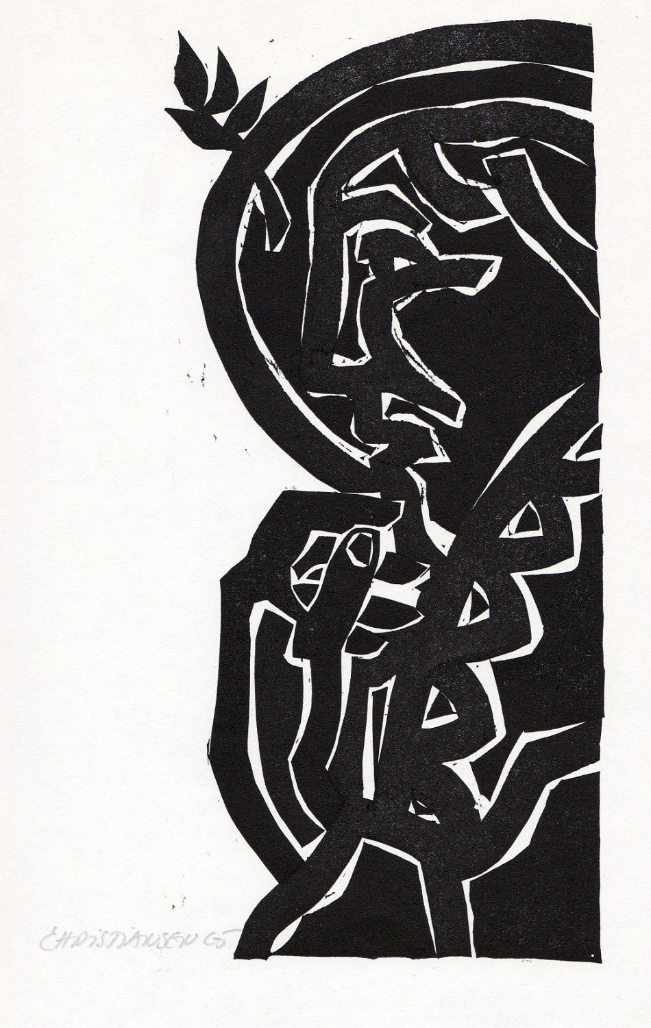 „Linolschnitt von Manfred Christiansen zu Hugo von Hofmannsthal "Das ...