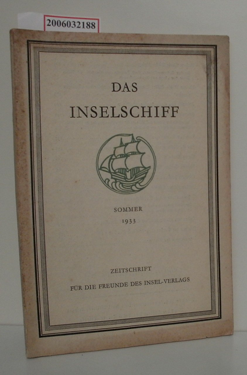 „Das Insel-Schiff - Zeitschrift für die Freunde des …“ – Buch ...