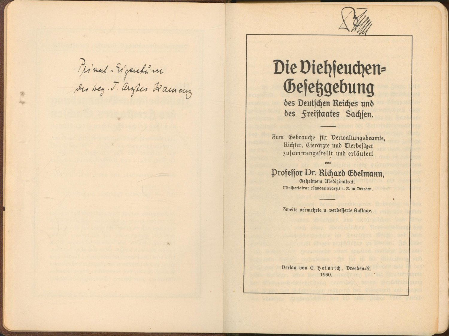 „Die Viehseuchen-Gesetzgebung des Deutschen Reiches und des …“ (Richard ...