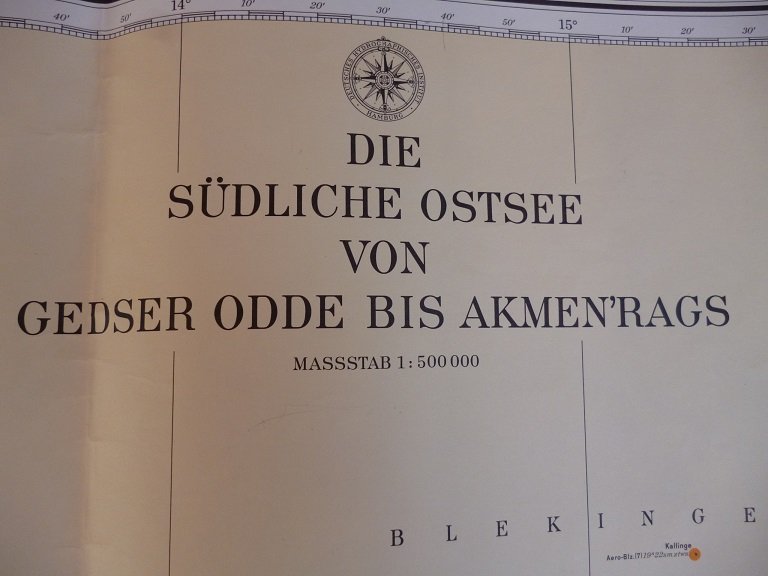 „Seekarte, Die Südliche Ostsee von Gedser Odde bis Akmen'rags - Blatt ...