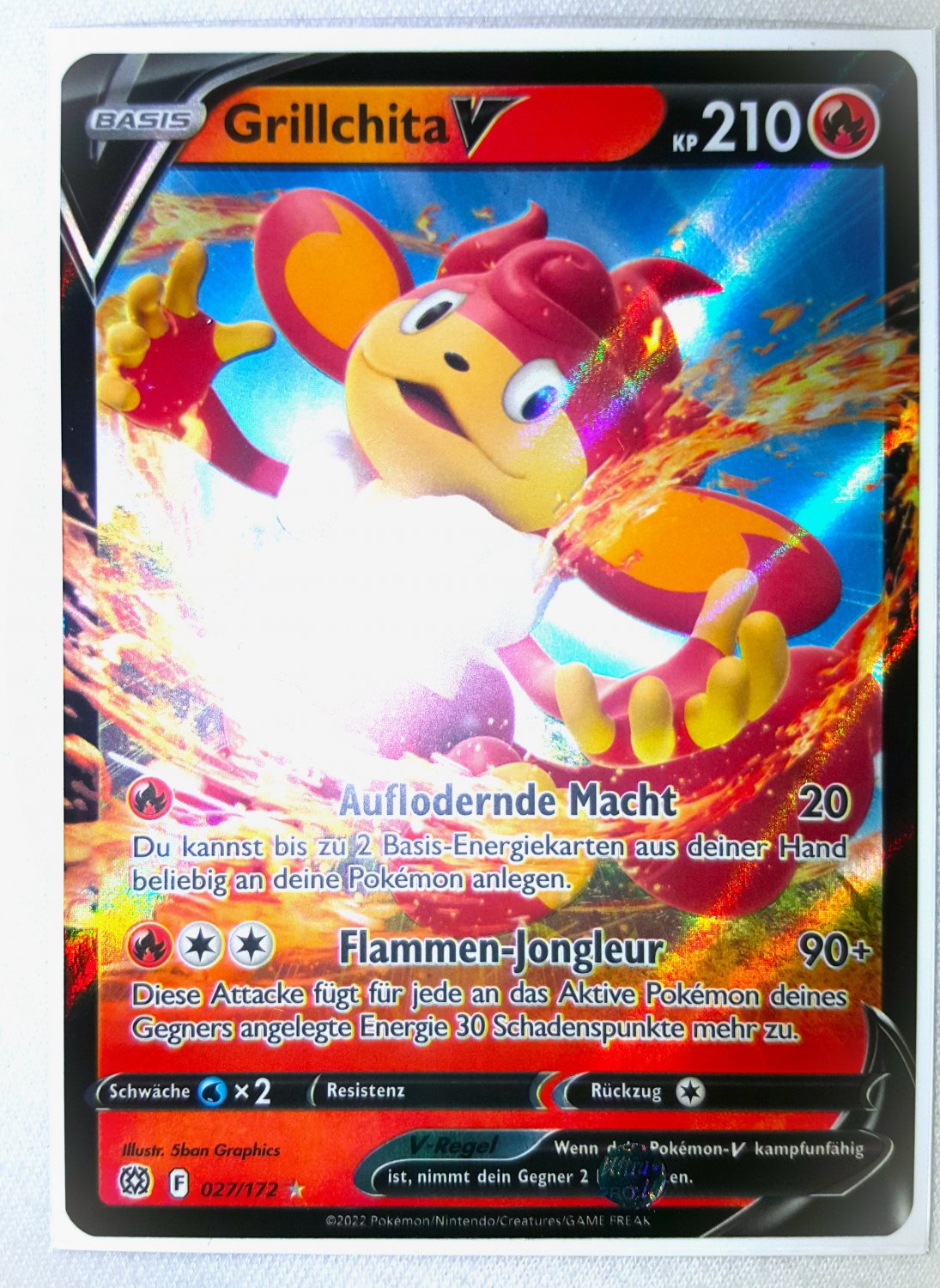 „Pokemon TCG Strahlende Sterne Karte 027/172 GrillchitaV“ – Spiel ...