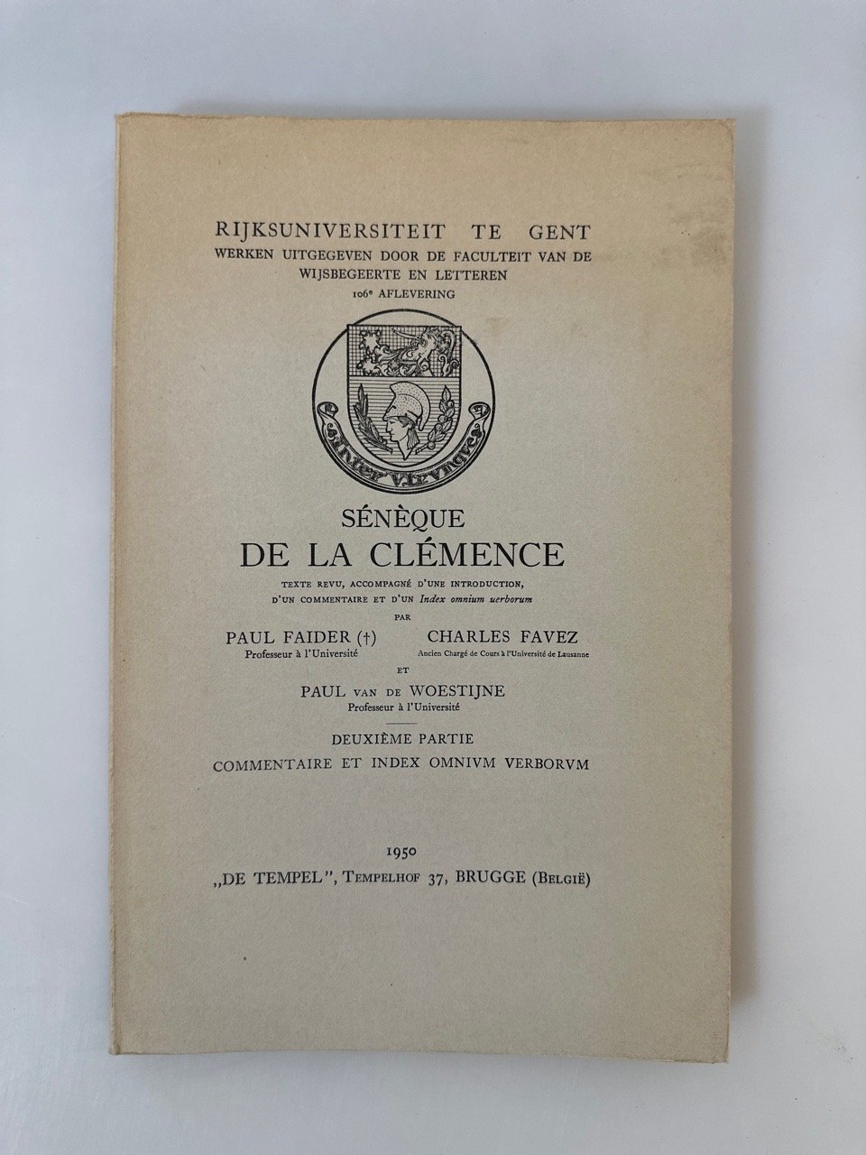 „Seneque De la clémence Texte revu accompagne d une Introduction d' un ...
