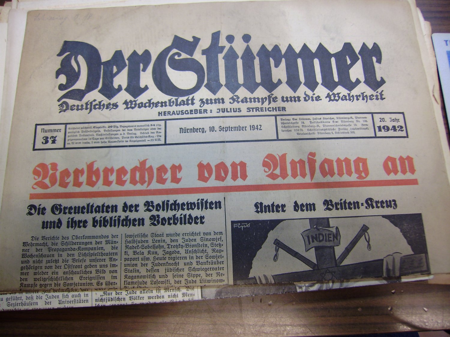 „Der Stürmer September 1942 37 Verbrecher von Anfang an“ – Bücher ...