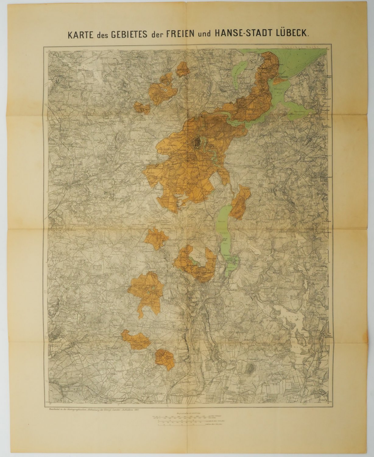 „Karte des Gebietes der Freien und Hanse-Stadt Lübeck.“ – Buch ...