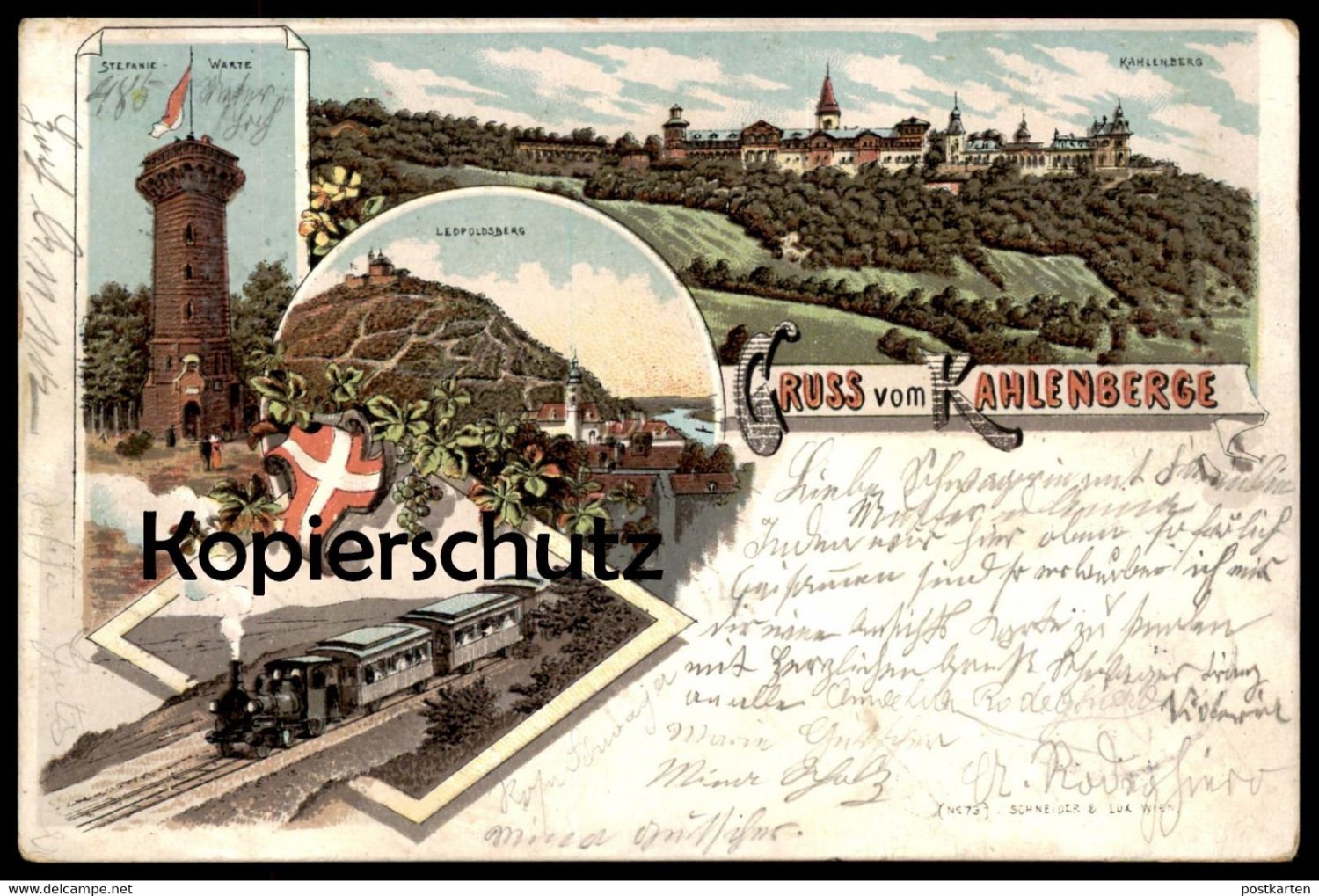 „ALTE LITHO POSTKARTE GRUSS VOM KAHLENBERGE KAHLENBERG WIEN …“ – Buch gebraucht kaufen ...