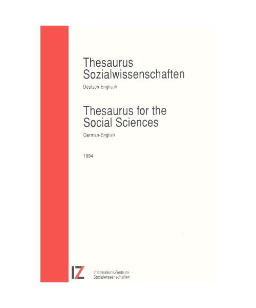 „Thesaurus Sozialwissenschaften Deutsch-Englisch / Thesaurus for the ...