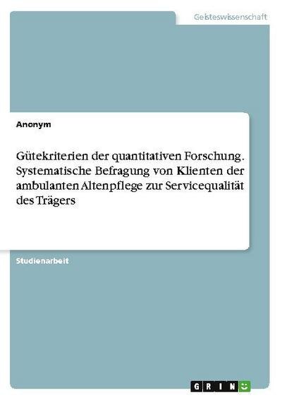 „Gütekriterien der quantitativen Forschung.“ – Bücher gebraucht ...