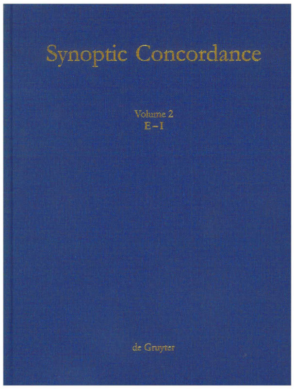 ISBN 3110166178 "Paul Hoffmann; Thomas Hieke; Ulrich Bauer: Synoptic Concordance / E[psilon] - I ...
