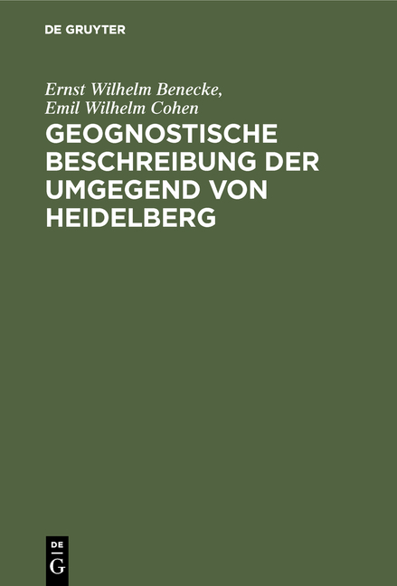 „Geognostische Beschreibung der Umgegend von Heidelberg“ – Bücher ...