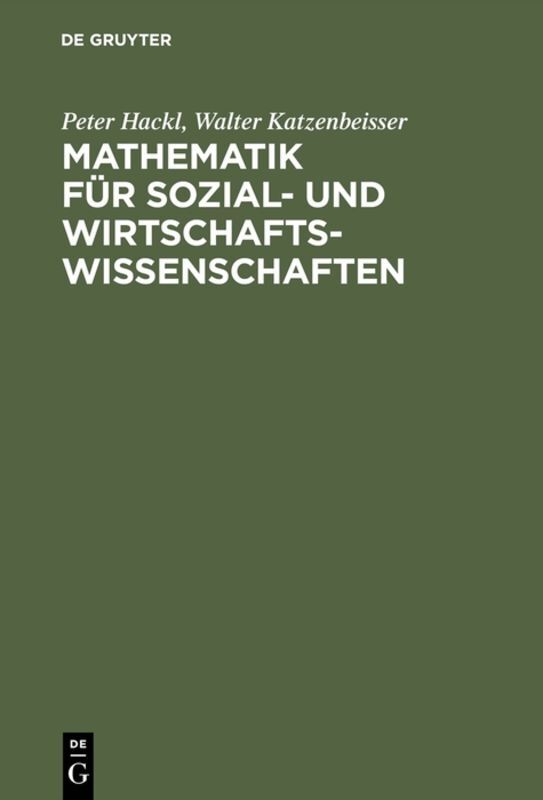 „Peter Hackl, Mathematik für Sozial- und Wirtschaftswissenschaften ...