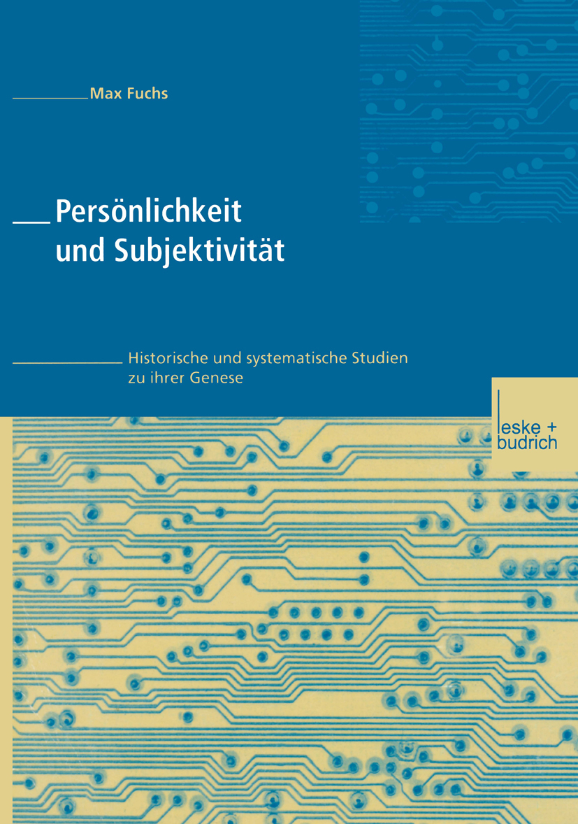 ISBN 9783810029928 "Persönlichkeit und Subjektivität – Historische und systematische Studien zu ...