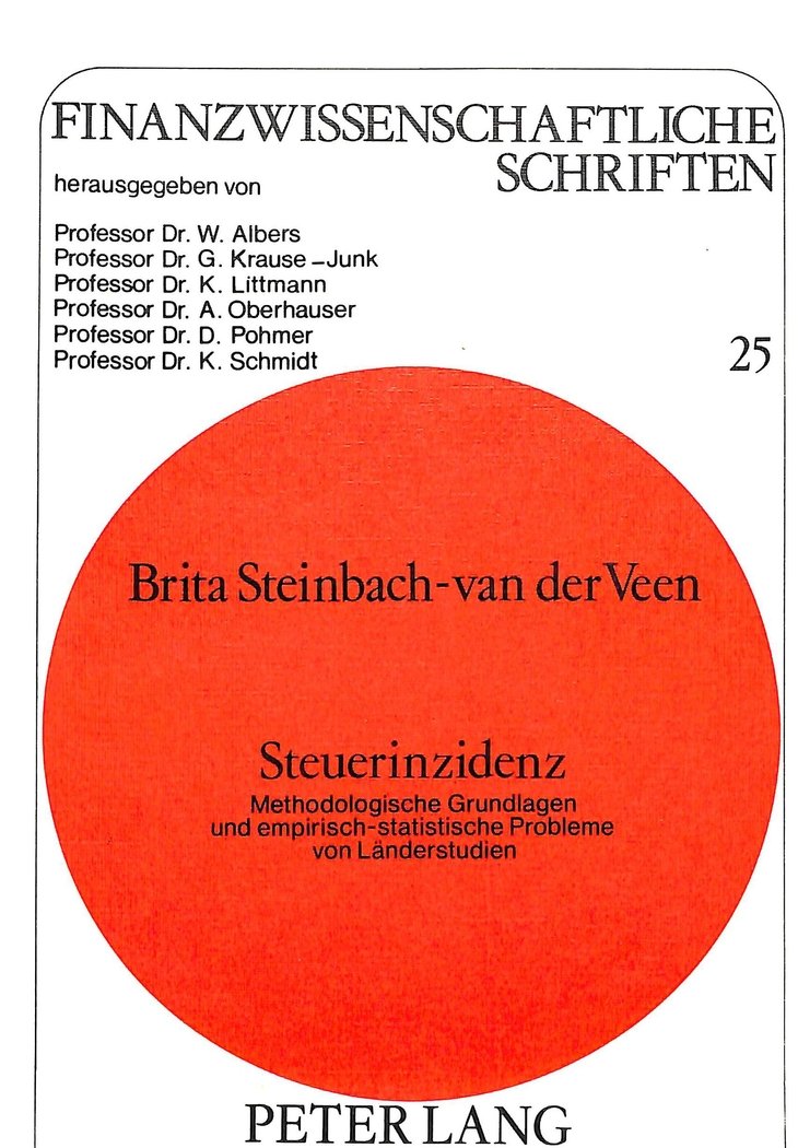 „Brita Steinbach-van der Veen, Steuerinzidenz“ – Bücher gebraucht ...