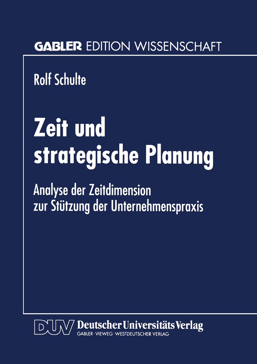 ISBN 3824462575 "Zeit und strategische Planung - Analyse der ...